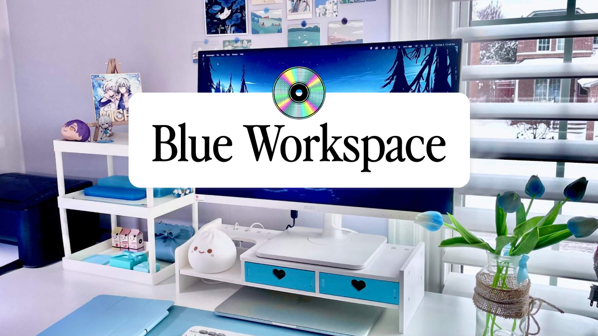 Blue Desk Setup