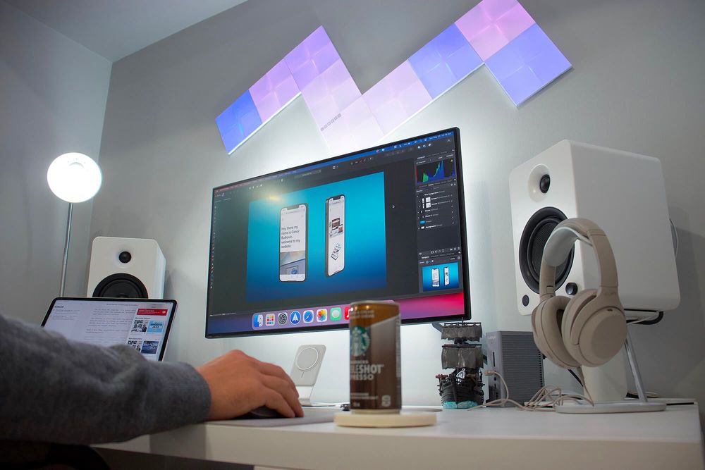RGB Desk Setup in a Basement