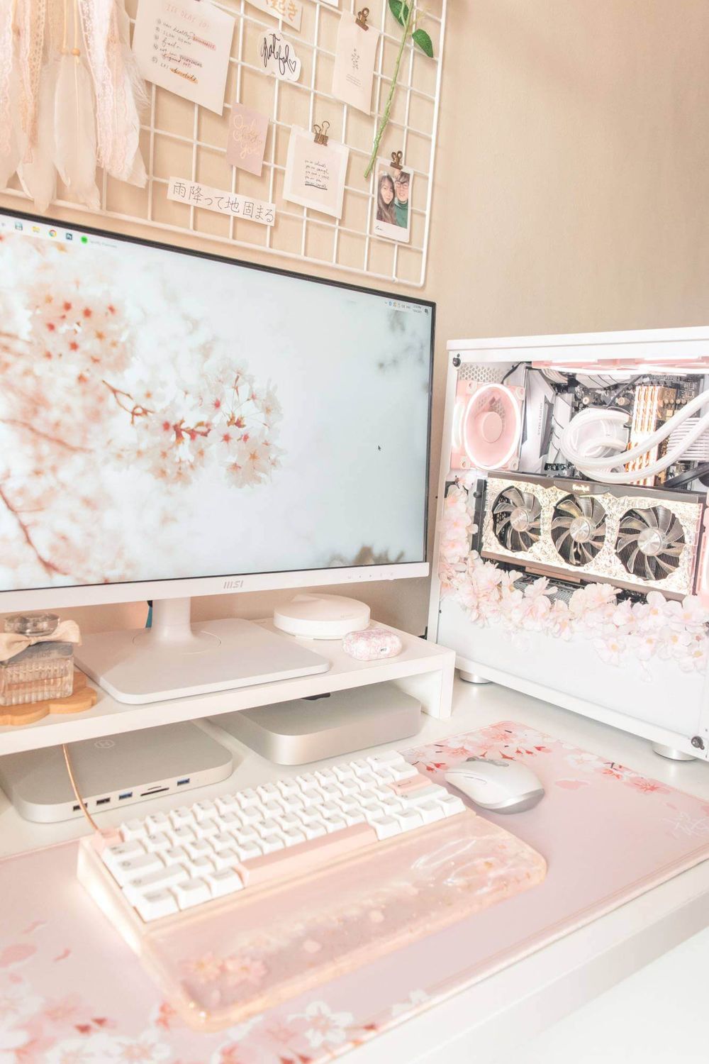 Chic Pink Desk Setup