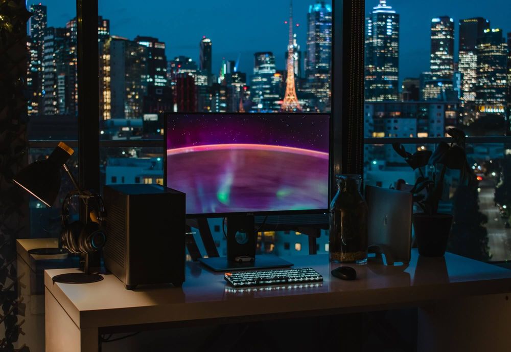 Minimal Desk Setup with a View
