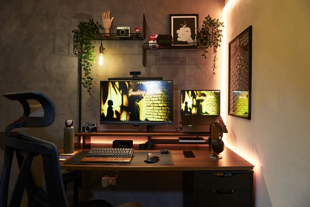 Dark and Cosy Industrial Workspace