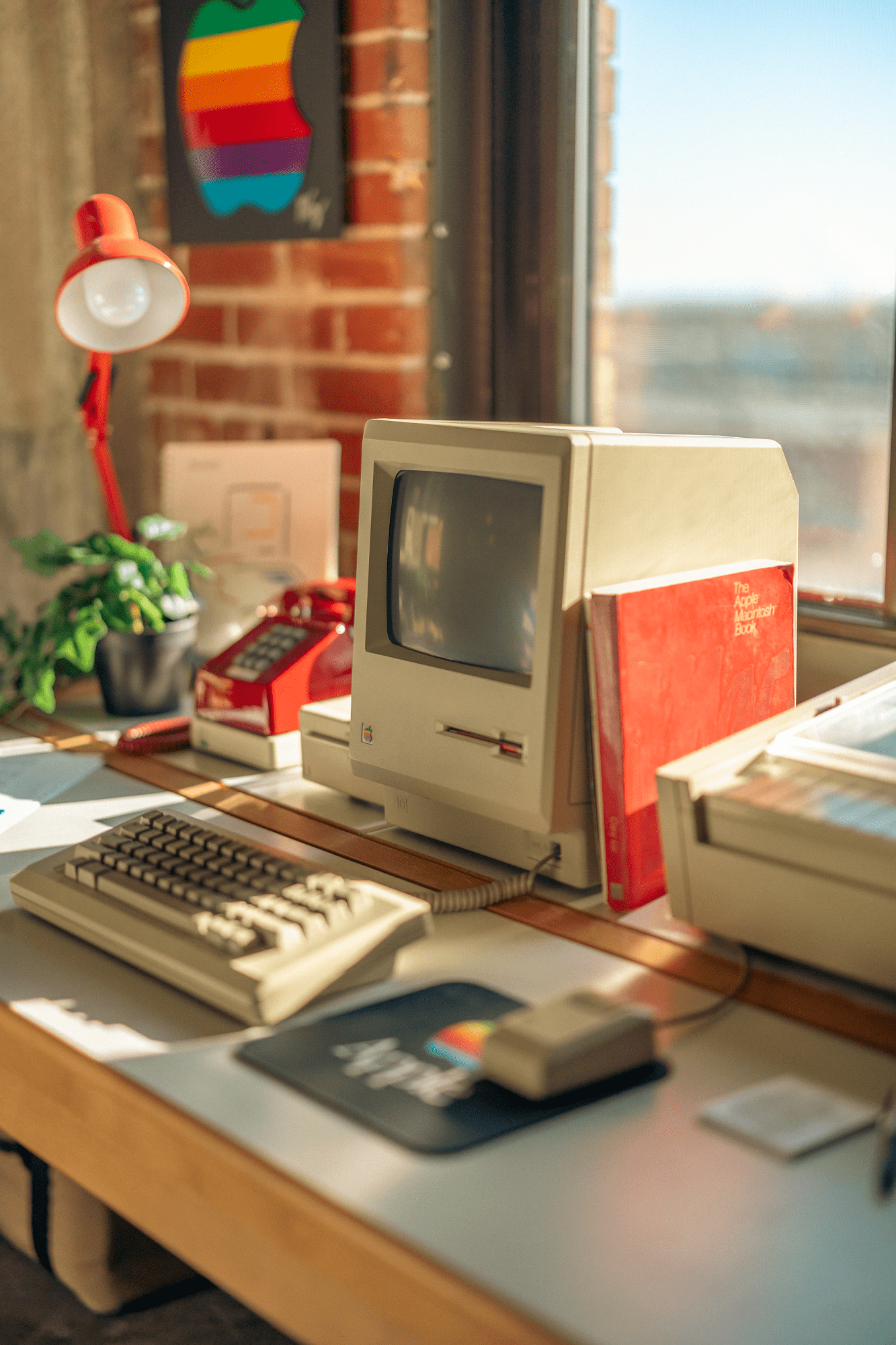 Vintage 1984 Macintosh Desk Setup
