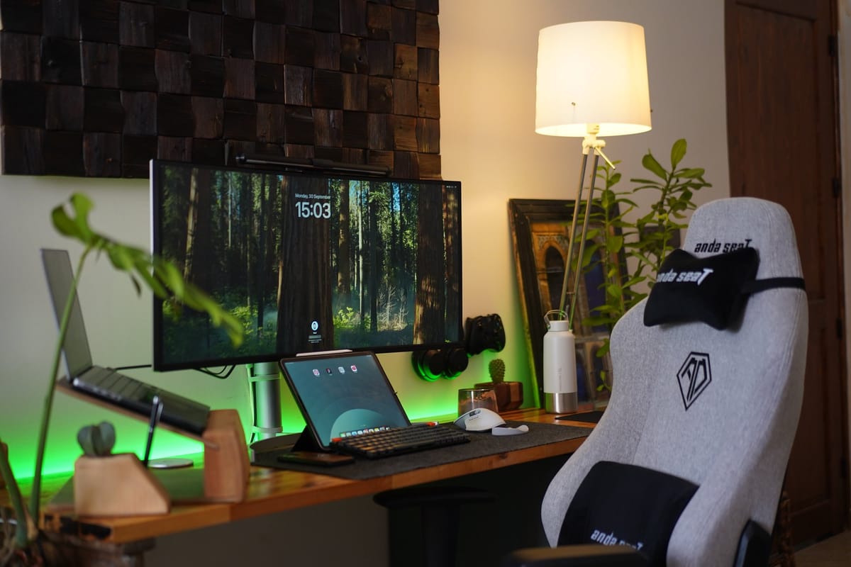 Relaxing Desk Setup of a Product Designer