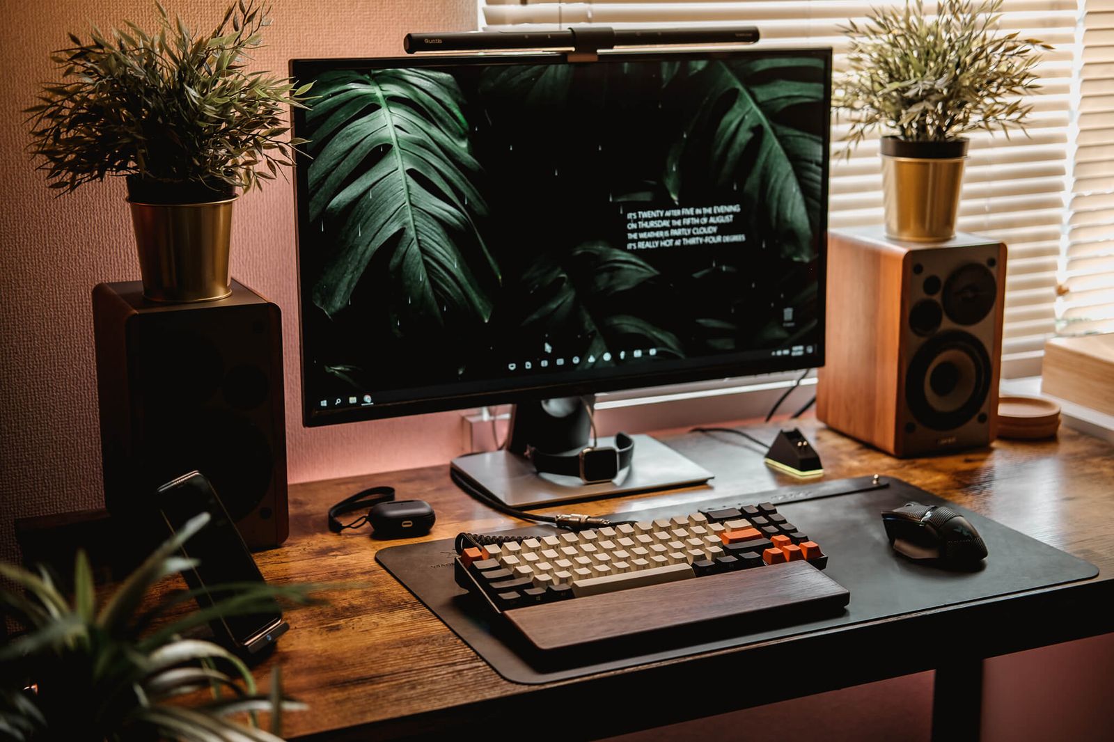 Cosy Industrial Desk Setup