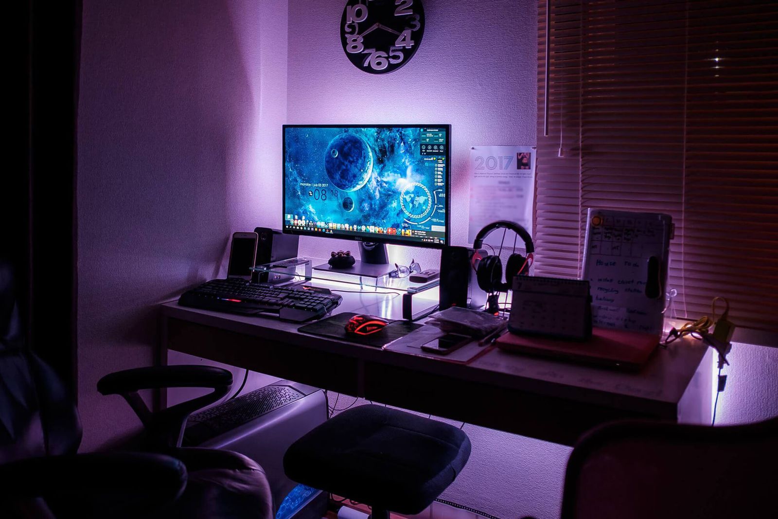 Cosy Industrial Desk Setup