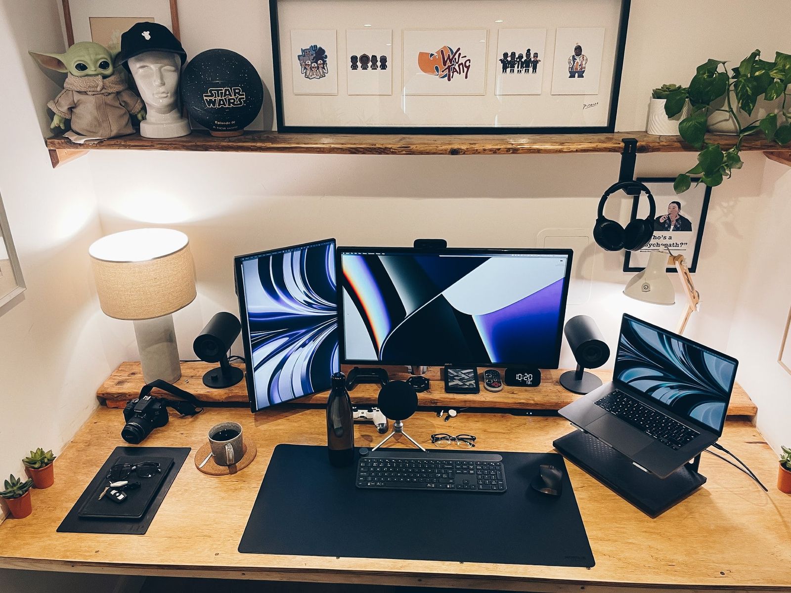 DIY Floating Plywood Desk Setup