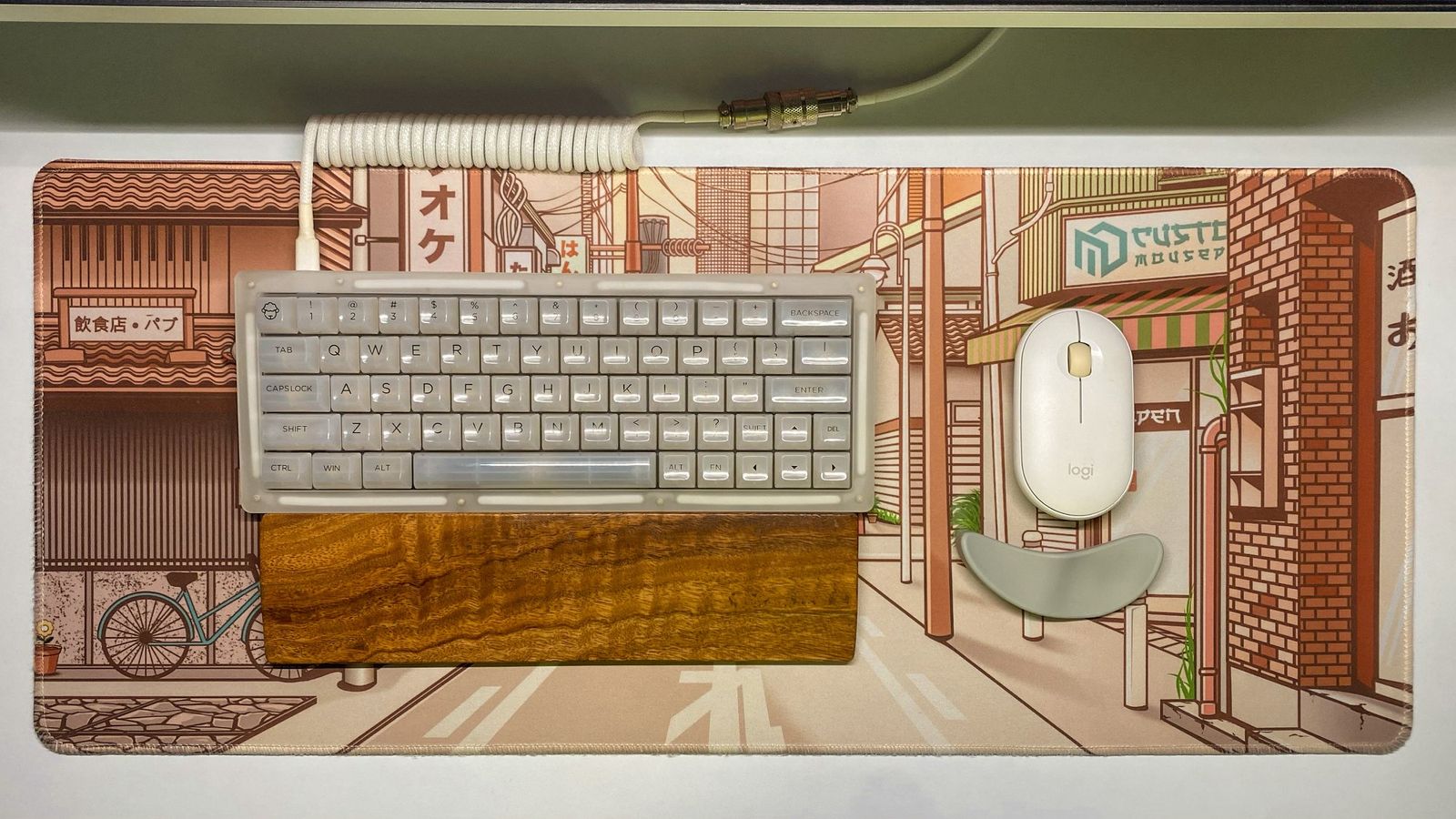 Small White and Brown Desk Setup of a Designer