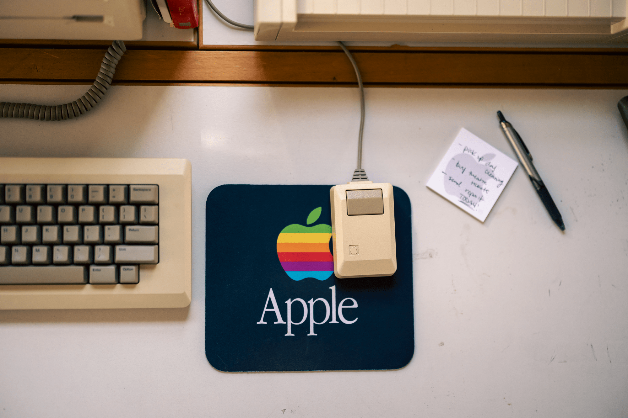 Vintage 1984 Macintosh Desk Setup