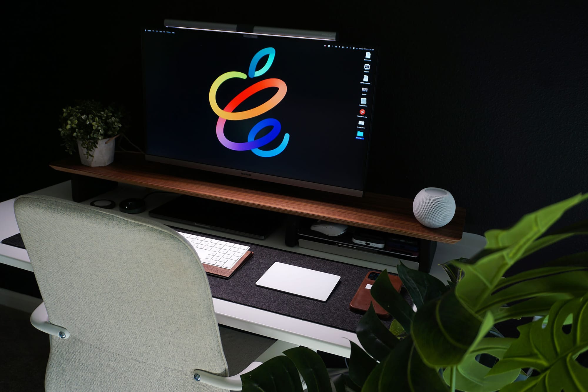 Dark Work-From-Home Desk Setup