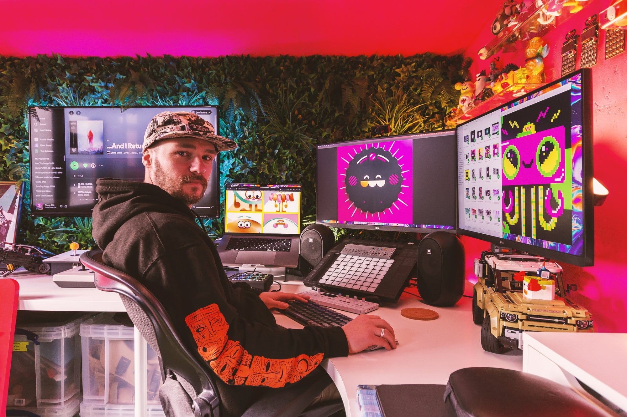 Neon Pink WFH Den by Gavin Strange