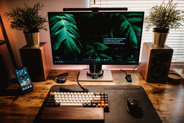 Cosy Industrial Desk Setup