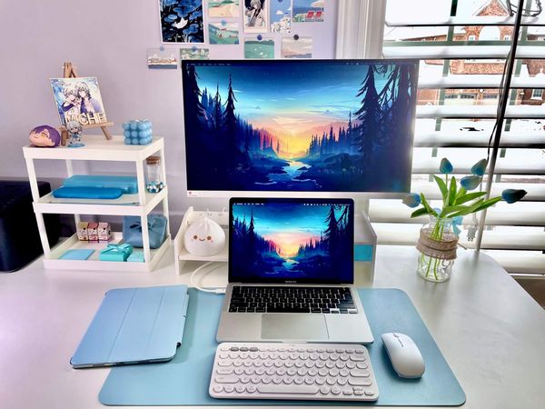 Blue Desk Setup