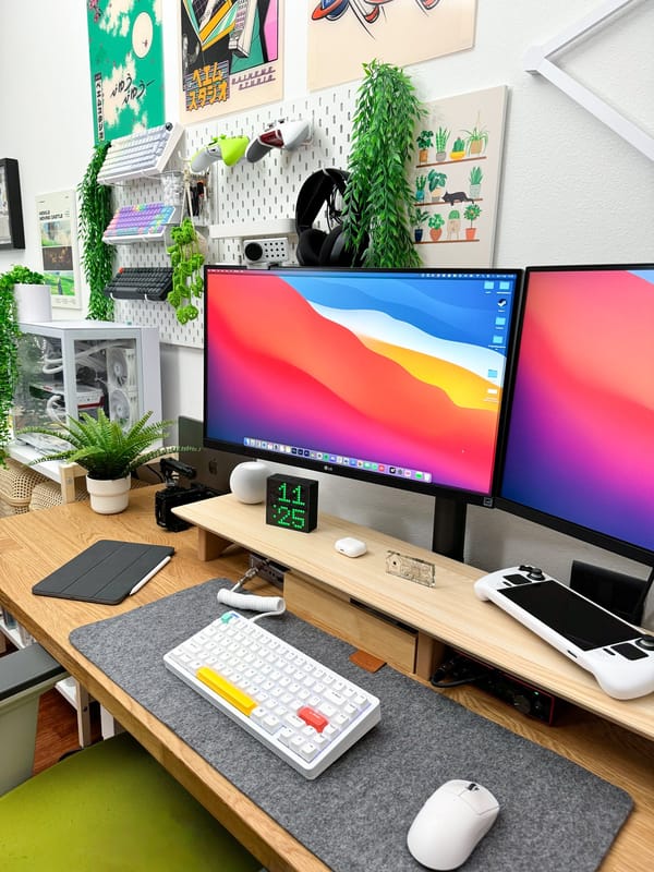 Bright and Practical Desk Setup in Italy