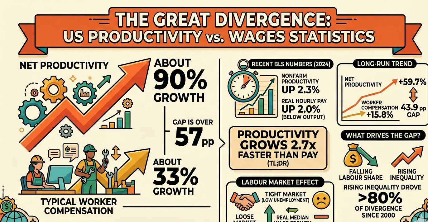Productivity vs Wages Chart Statistics 2026: Economic Correlation And ...